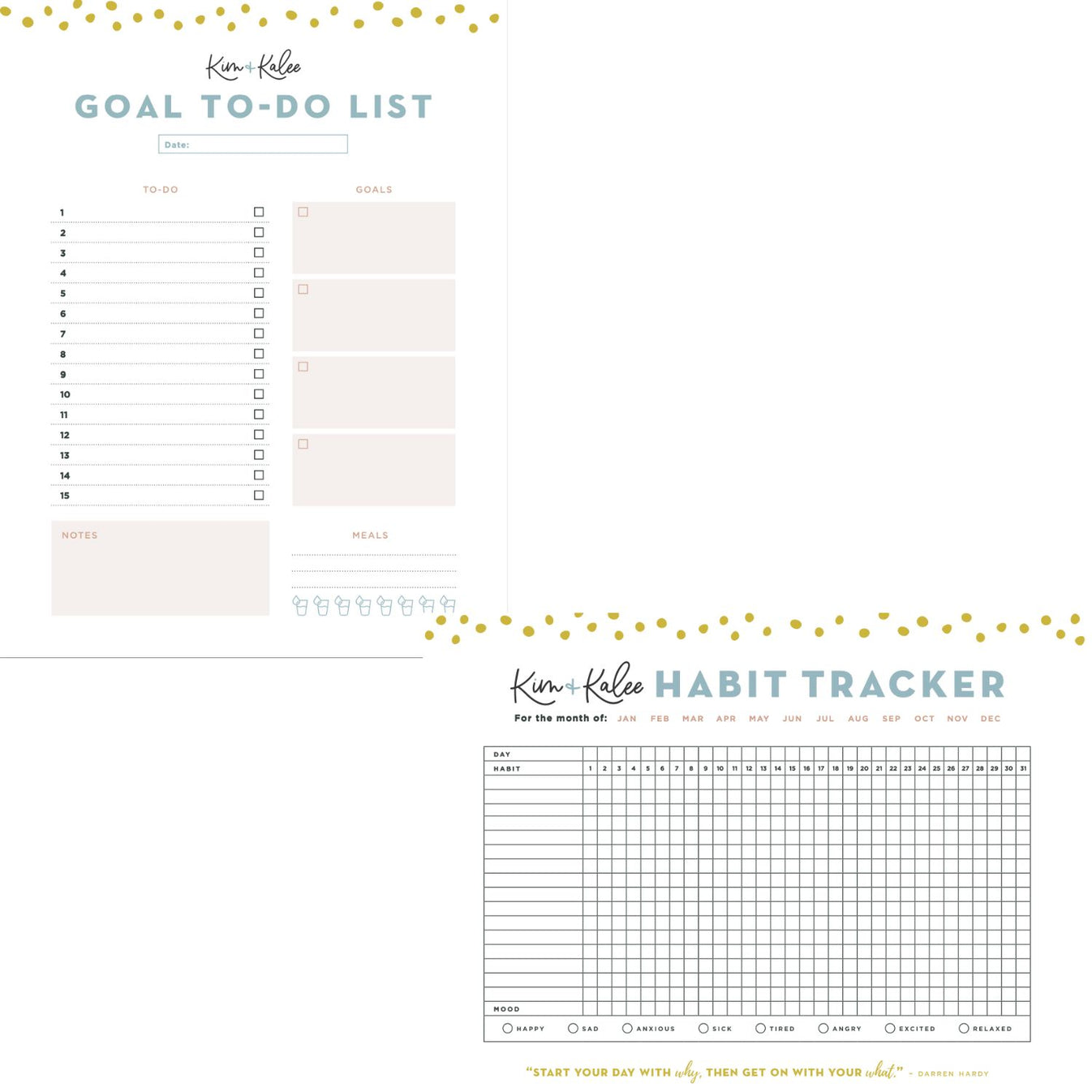 2 Best Printable Daily Checklist Planners PDF – Kim and Kalee