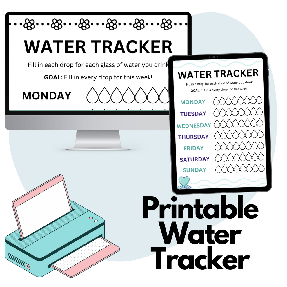 Water Tracker Printable - Daily & Weekly Tracking – Kim and Kalee